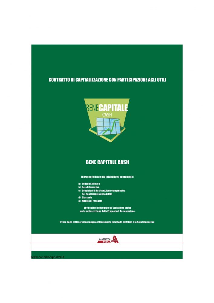 Augusta - Bene Capitale Cash Contratto Di Capitalizzazione - Modello ...